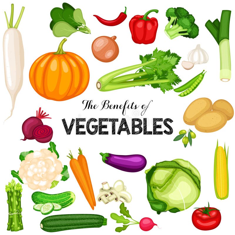 Health Benefits of Vegetables Stock Vector - Illustration of ...