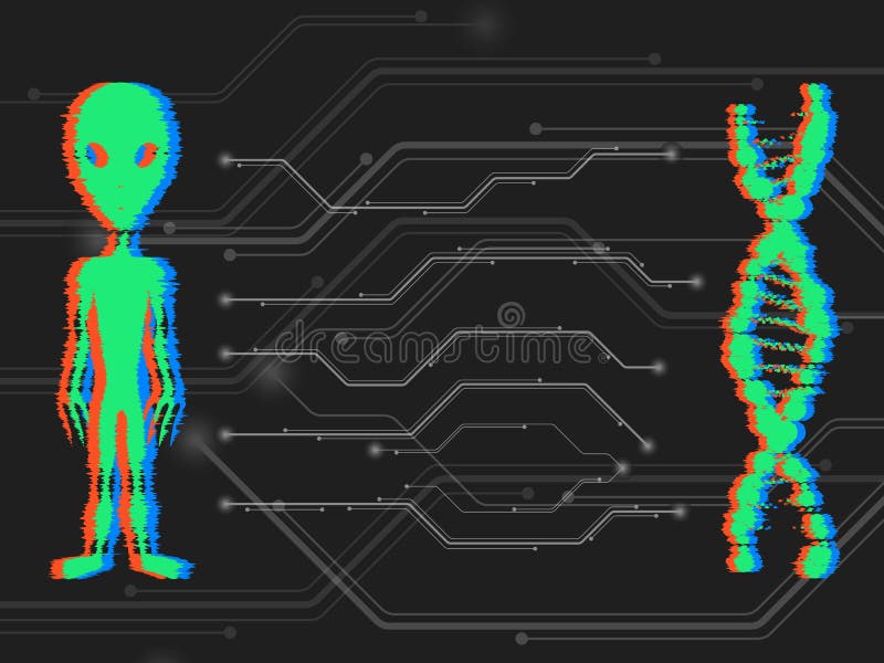 Alien_DNA_1 stock vector. Illustration of microscope - 214913244