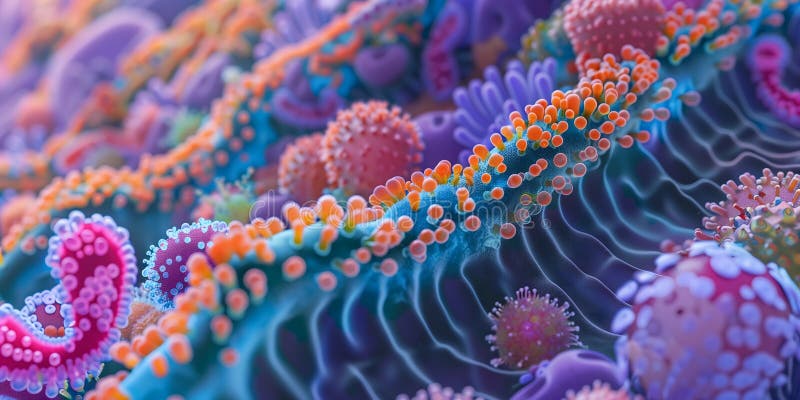 Illustration of Healthy Gut Microbiome with Diverse Bacteria ...