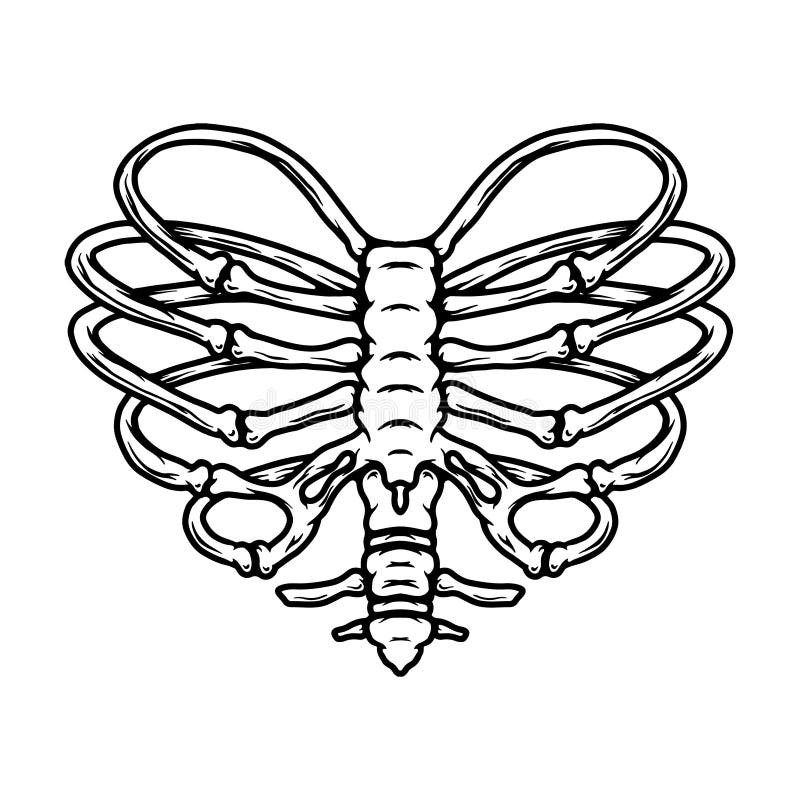 Illustration of Heart from Bones. Design Element for Poster, Label ...