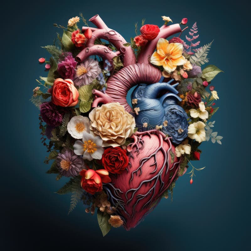 Illustration of a Heart Made of Flowers, the Theme Self-protection ...