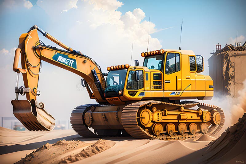 Illustration of Heavy Construction Machinery Stock Illustration ...