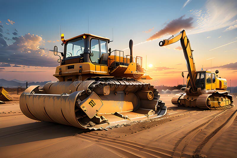Illustration of Heavy Construction Machinery Stock Illustration ...