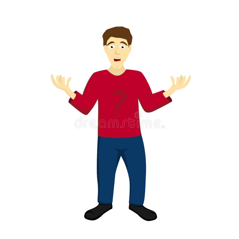 Illustration of a Helpless Undecided Man Stock Vector - Illustration of ...