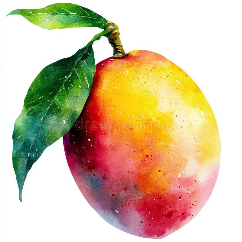 The Illustration, of High Quality, Showcases a Realistic Mango Fruit, a ...