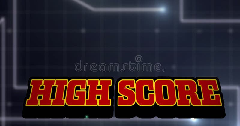 Illustration of High Score Text with Blurred Grid Pattern and Dots ...