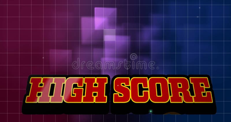 Illustration of High Score Text with Grid Pattern Over Square Shapes ...