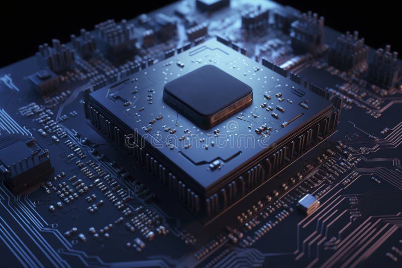 Illustration, High-tech Core CPU Process, Generative Ai Stock ...