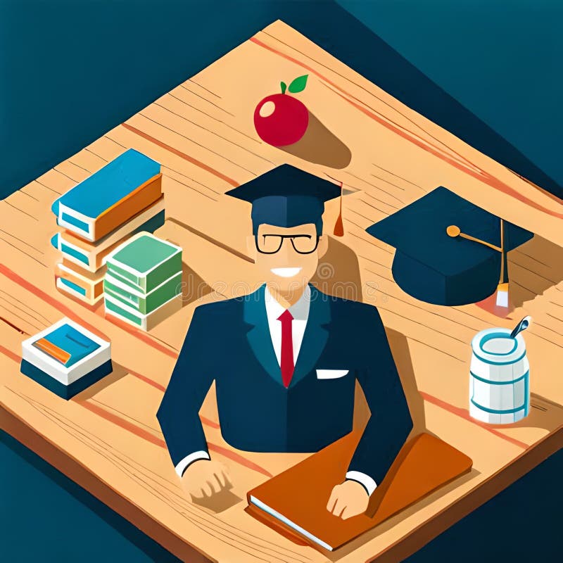Illustration on Higher Education and Higher Studies Stock Illustration ...