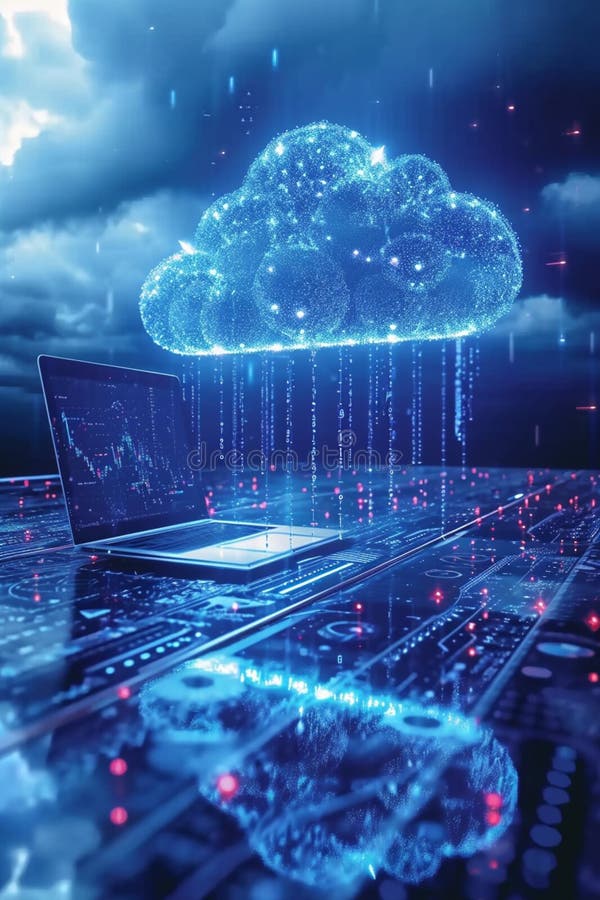 Illustration Highlighting the Concept of Cloud Storage Stock ...