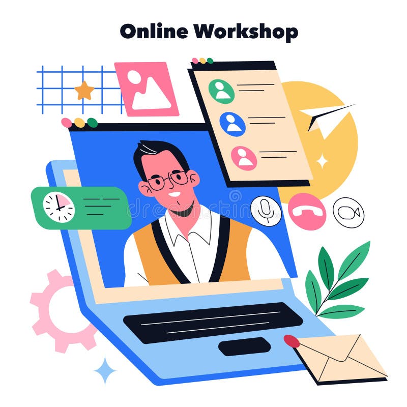 Workshops. Flat Vector Illustration Stock Illustration - Illustration ...