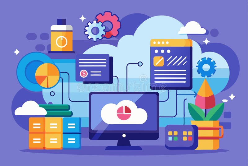 Illustration Highlights Various Cloud Storage Issues, Showcasing ...