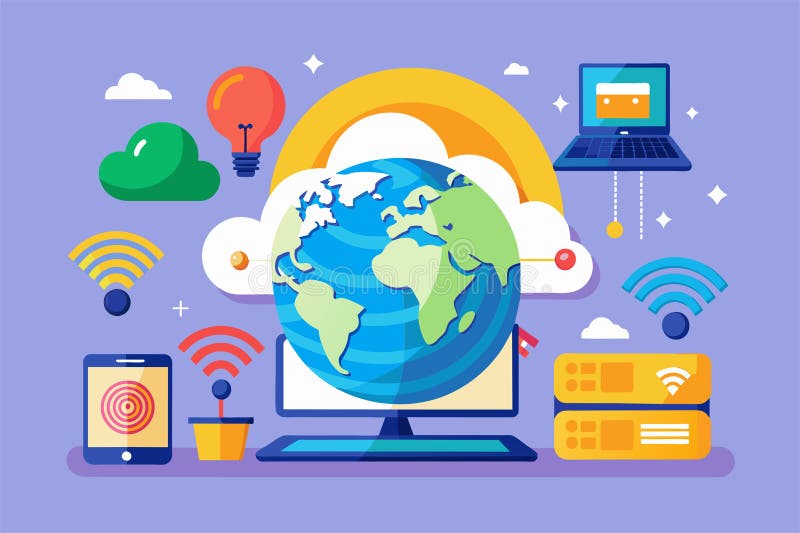 This Illustration Highlights Wireless Tech Enabling Global Access To ...