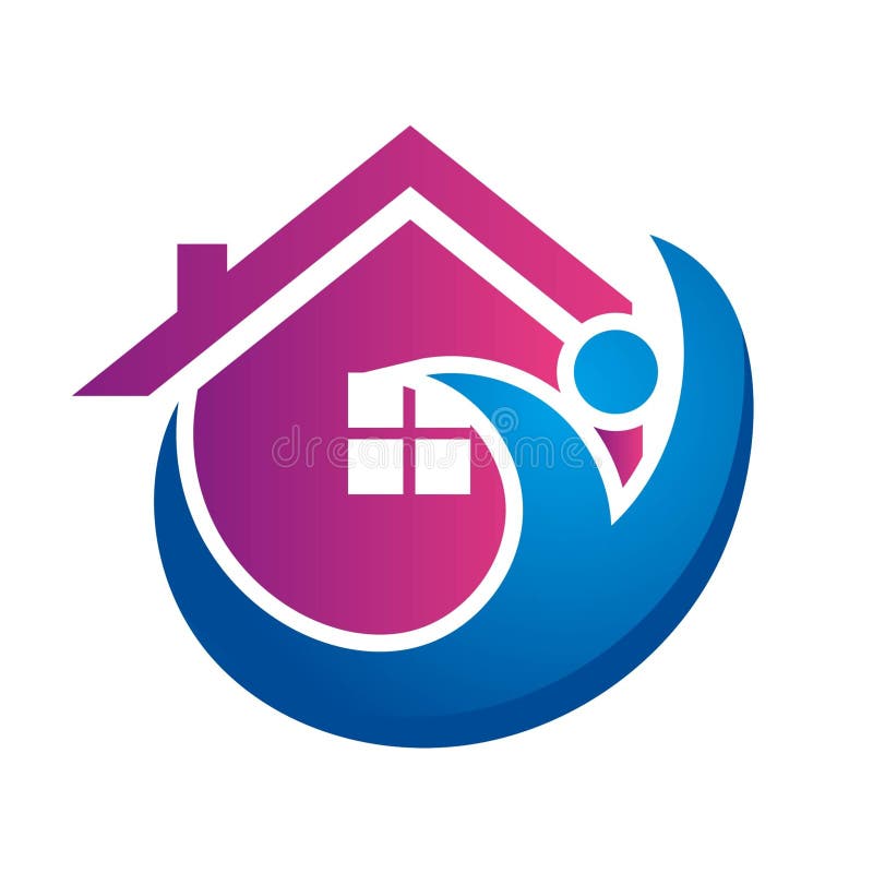 Illustration of Home Care Logo with Wave. Stock Vector - Illustration ...