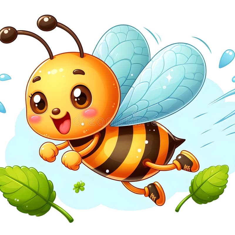 Illustration of Honey Bee Flying with Joy Stock Illustration ...