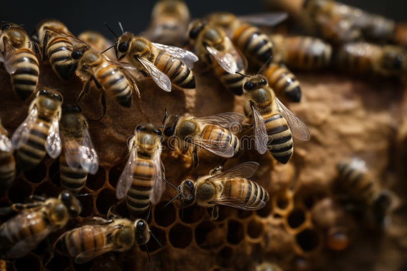 Illustration of Honey Bees and Beehive Stock Illustration ... Illustration of Honey Bees and Beehive Stock Illustration ...