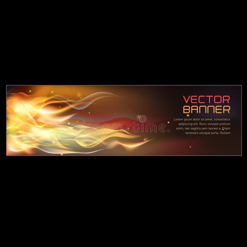 Illustration of Horisontal Fire Flame Banner Stock Vector ...