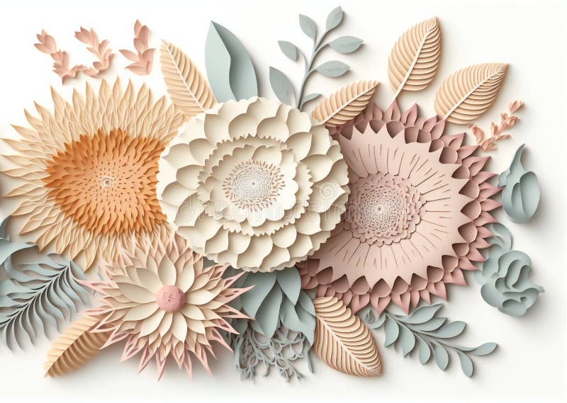 Horizontal Floral Pattern Abstract, Creative Digital Illustration ...