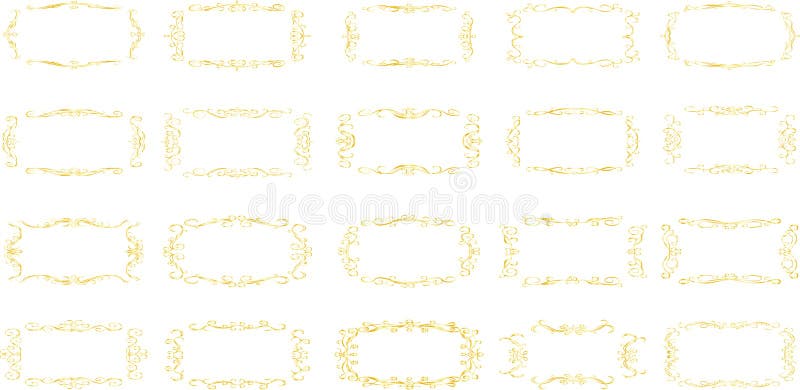 Gold Horizontal Rectangular Antique Pattern Frame Set Stock Vector ...