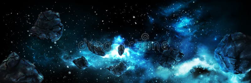 Space Banner with Planets, Astronaut, Stars Stock Vector - Illustration ...