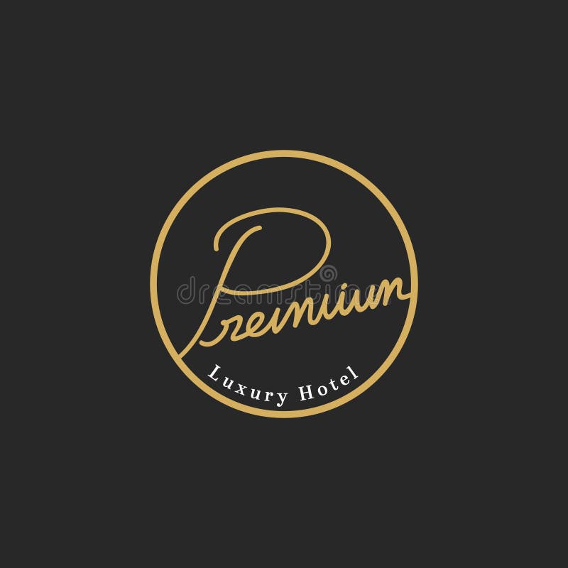 Illustration of Hotel Stamp with Premium Luxury Typography Banner ...