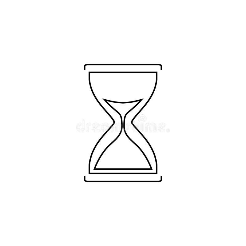 Illustration of Hourglass Line Icon on White Background. Vector Stock ...