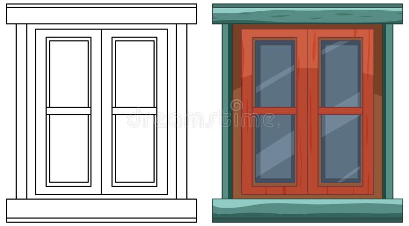 Illustration of House Windows Stock Vector - Illustration of symmetry ...