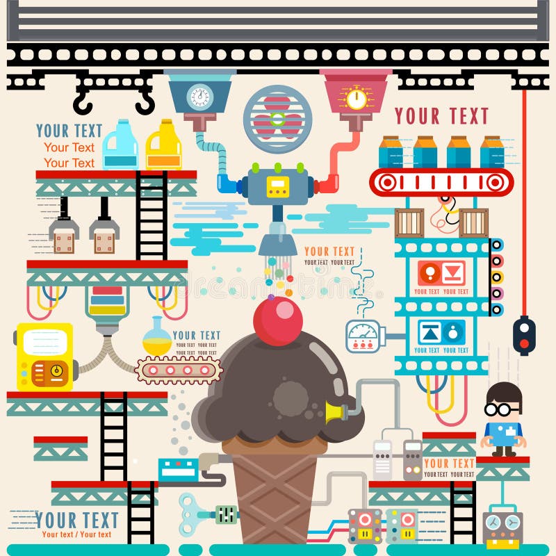 Infographics How To Make Ice Cream Stock Vector - Illustration of ...