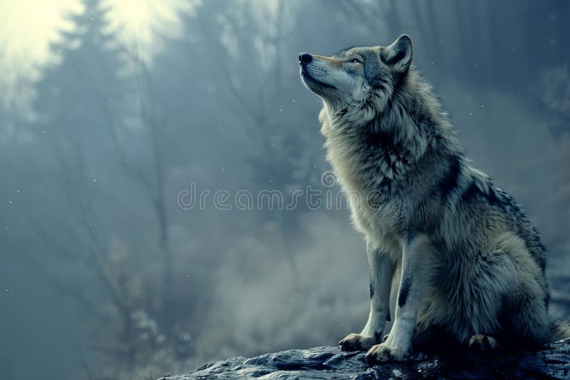 Illustration of Howling Howl Wolf Wallpaper in the Forest, High Quality ...