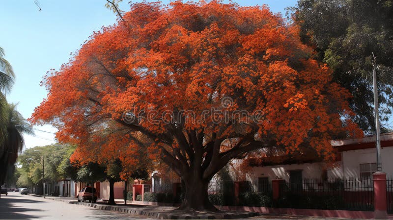 The Huge Red Tree, Digital Illustration Artwork, Nature, Plants and ...