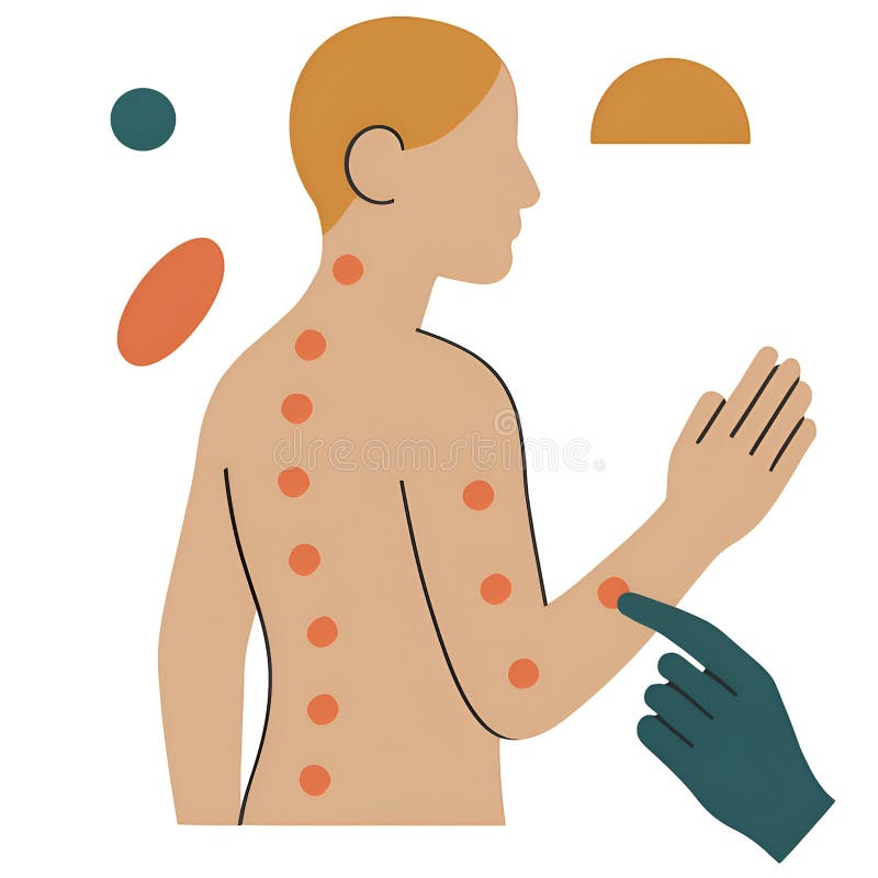 Illustration of Human Back with Acupuncture Points in Medical and ...