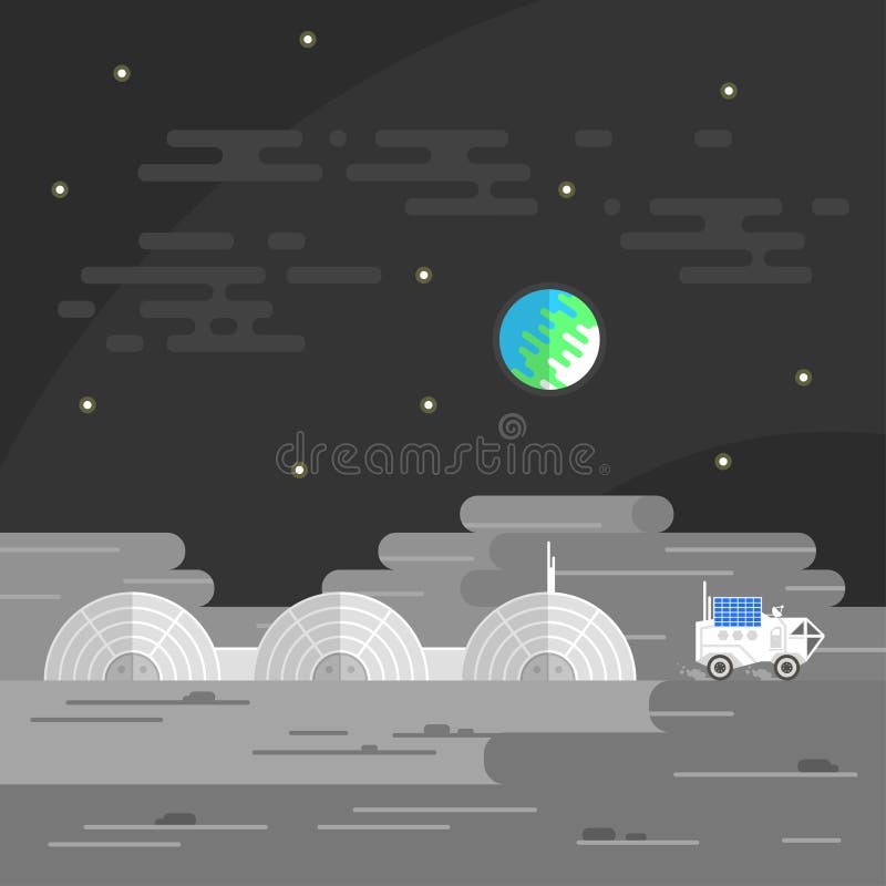 Moon base stock illustration. Illustration of future - 13048121