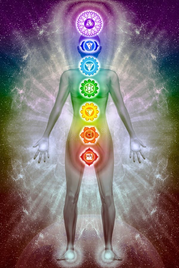 Human Body Aura with the Seven Chakras Stock Photo - Image of esoteric ... Human Body Aura with the Seven Chakras Stock Photo - Image of esoteric ...