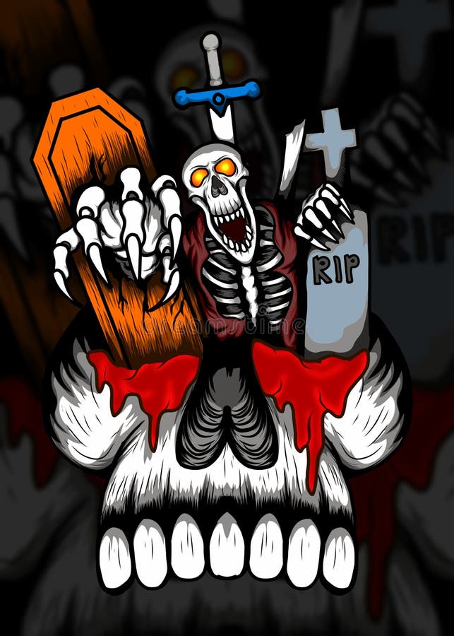 Illustration of the Human Body Coming Out of the Grave Stock ...