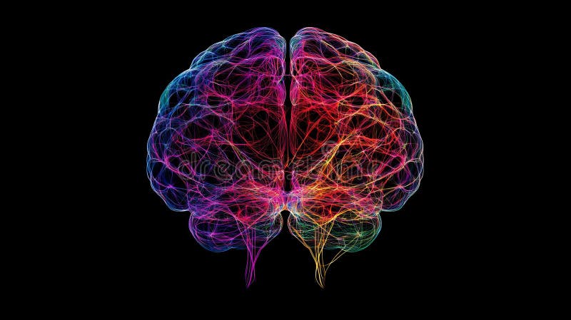 Illustration of Human Brain Activity in the Frontal Lobe with External ...