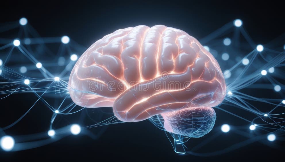 Human Brain Neural Network Connectivity for Artificial Intelligence Learning Stock Illustration ...