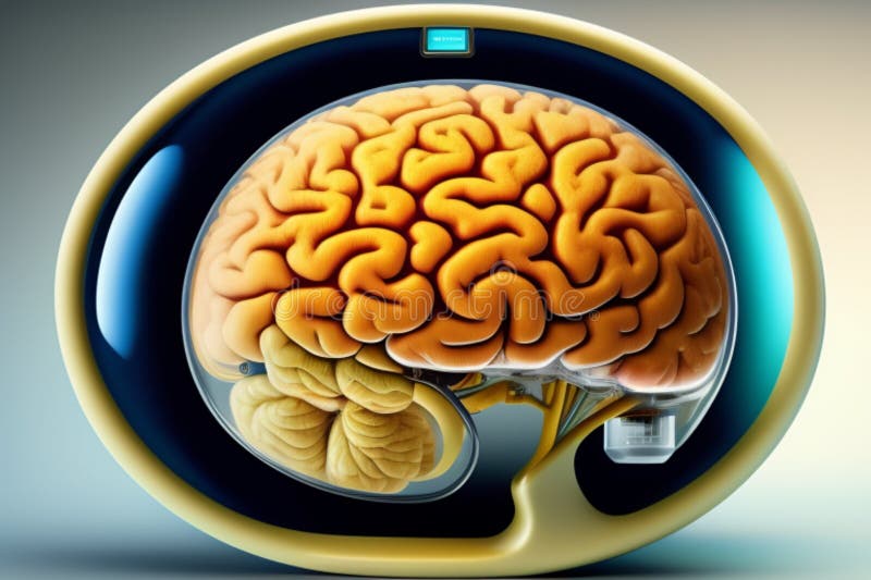 Illustration of a Human Brain in an Egg Shell, Generative Ai ,ai Stock ...