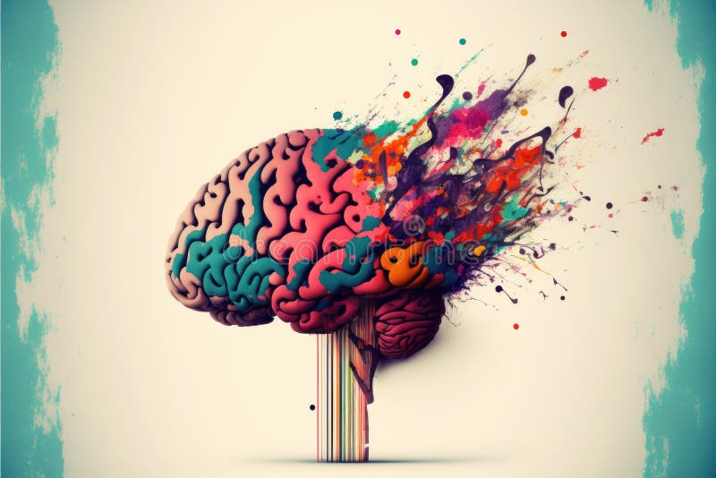 Illustration of a Human Brain Exploding from Problems and Fatigue on ...