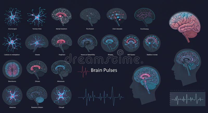 An Illustration of the Human Brain, Featuring Various Labeled Sections ...