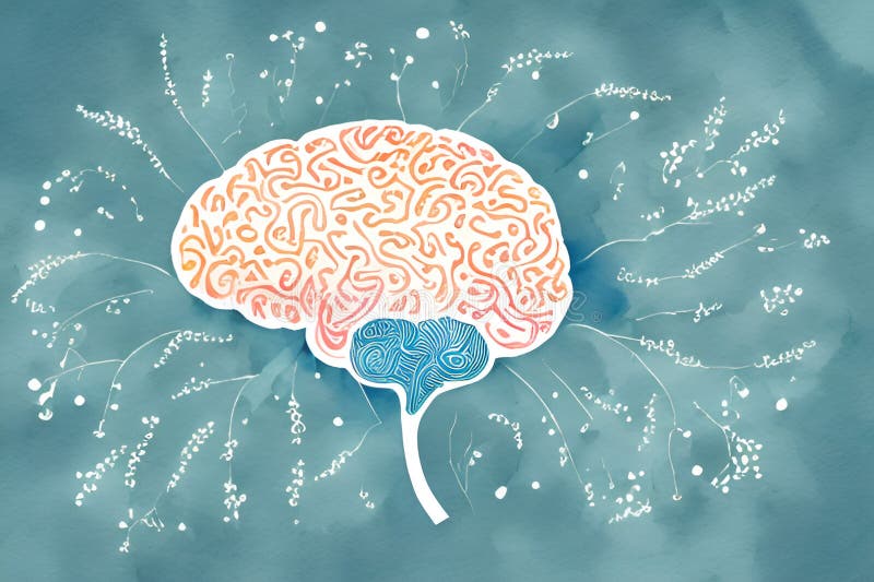 Illustration of the Human Brain with a Pattern, Created with Generative ...