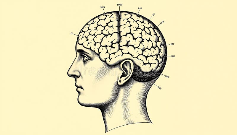 Human Brain Profile IllustrationðŸ§ , Mind and Intelligence Concept ...
