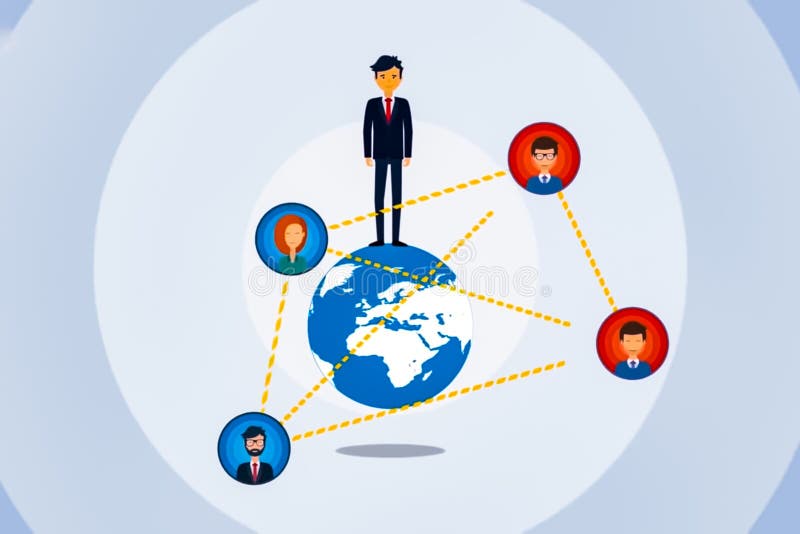 Illustration of Human Digital Communications. Communication of People ...