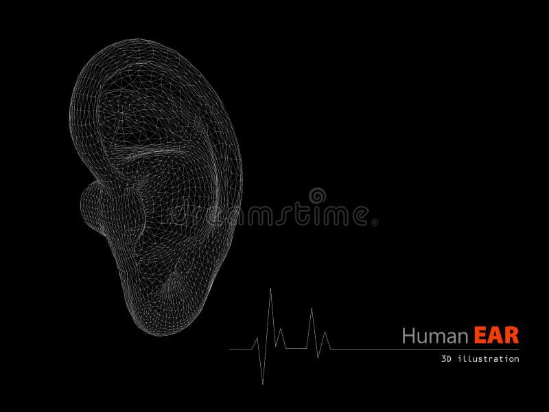 Illustration of Human Ear Abstract Scientific Background Stock ...