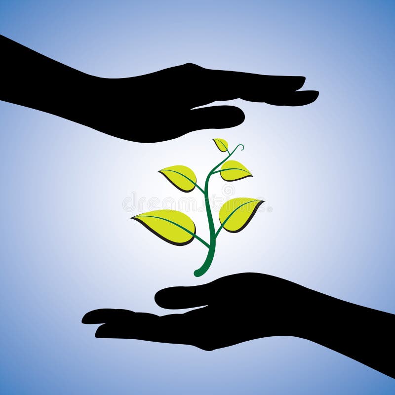 Illustration Of Human Effort In Saving The Nature Stock Vector ...