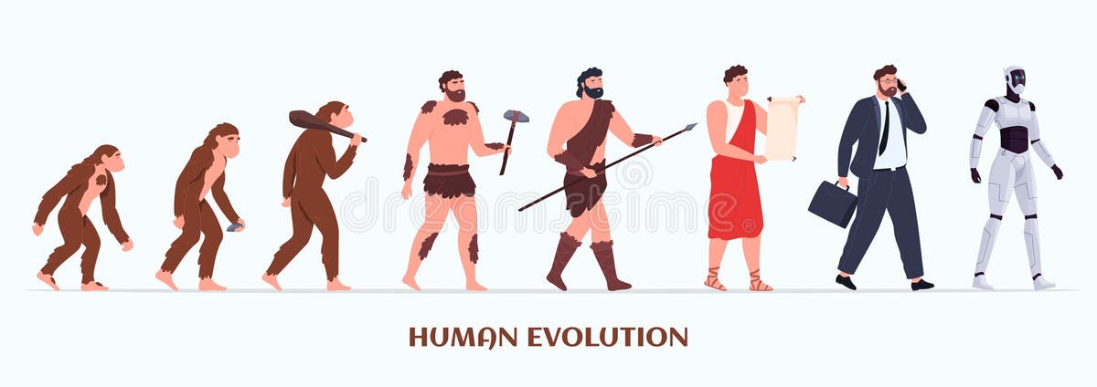 Evolution Man To Robot Stock Illustrations – 82 Evolution Man To Robot ...