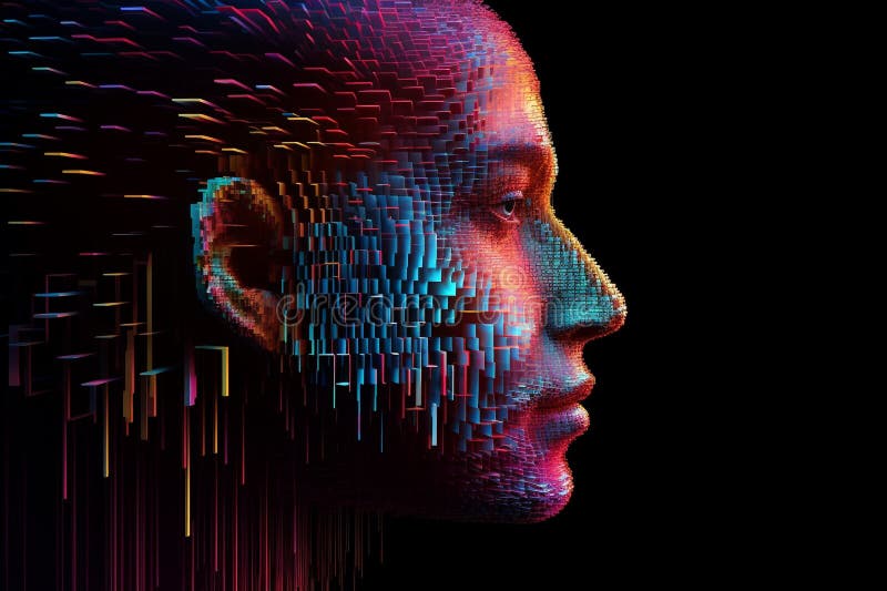 Illustration of a Human Face Intricately Intertwined with Mesmerizing ...