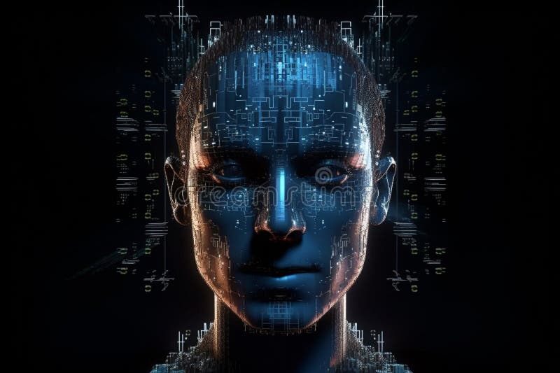 Illustration of a Human Face Intricately Intertwined with Mesmerizing ...