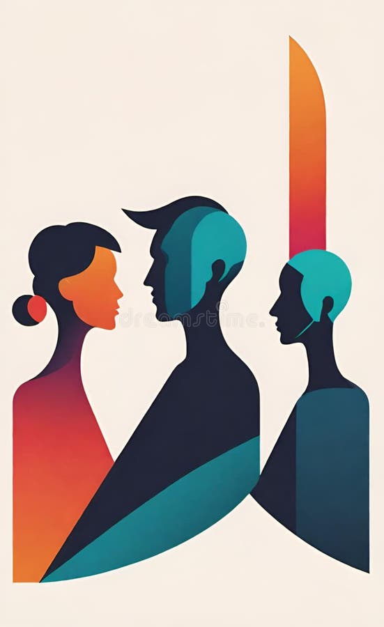 Figures, Silhouettes of People on a Light Background Stock Illustration ...