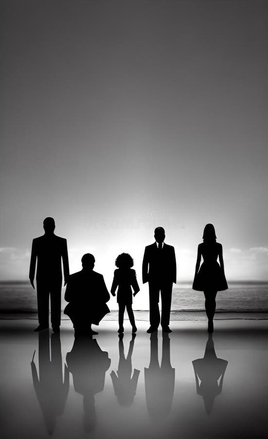 Figures, Silhouettes of People on a Light Background Stock Illustration ...