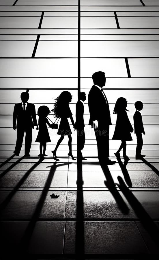Figures, Silhouettes of People on a Light Background Stock Illustration ...